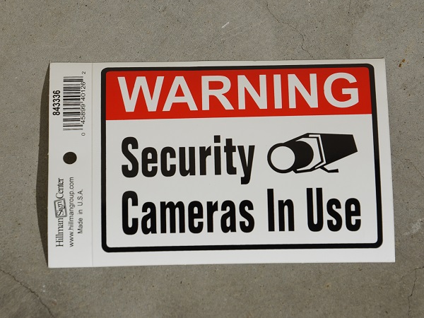 SECURITY CAMERA IN USE STICKER